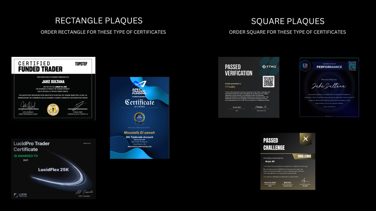 Verified Trader™ | Trading Certificate Plaques