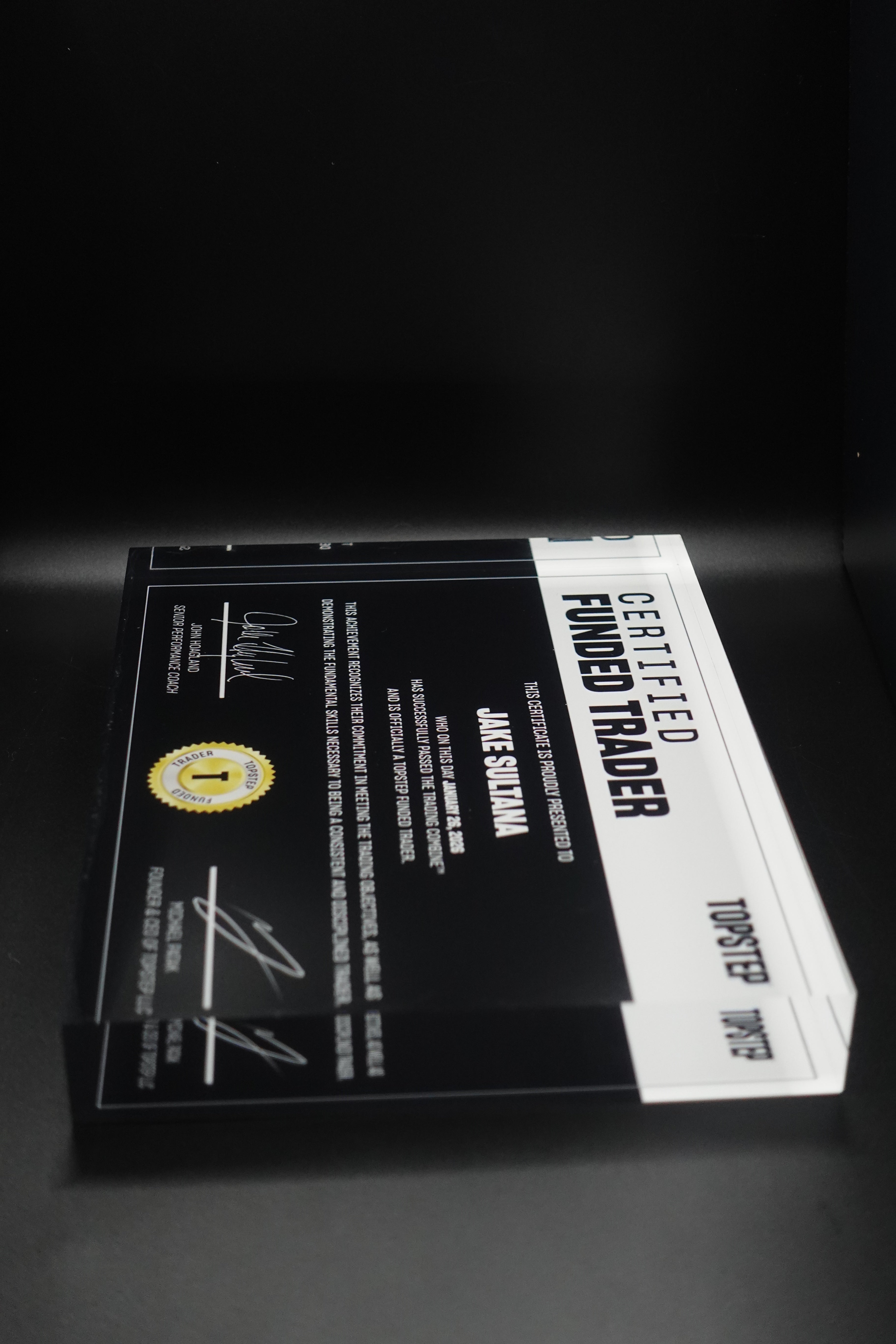 Verified Trader™ | Trading Certificate Plaques