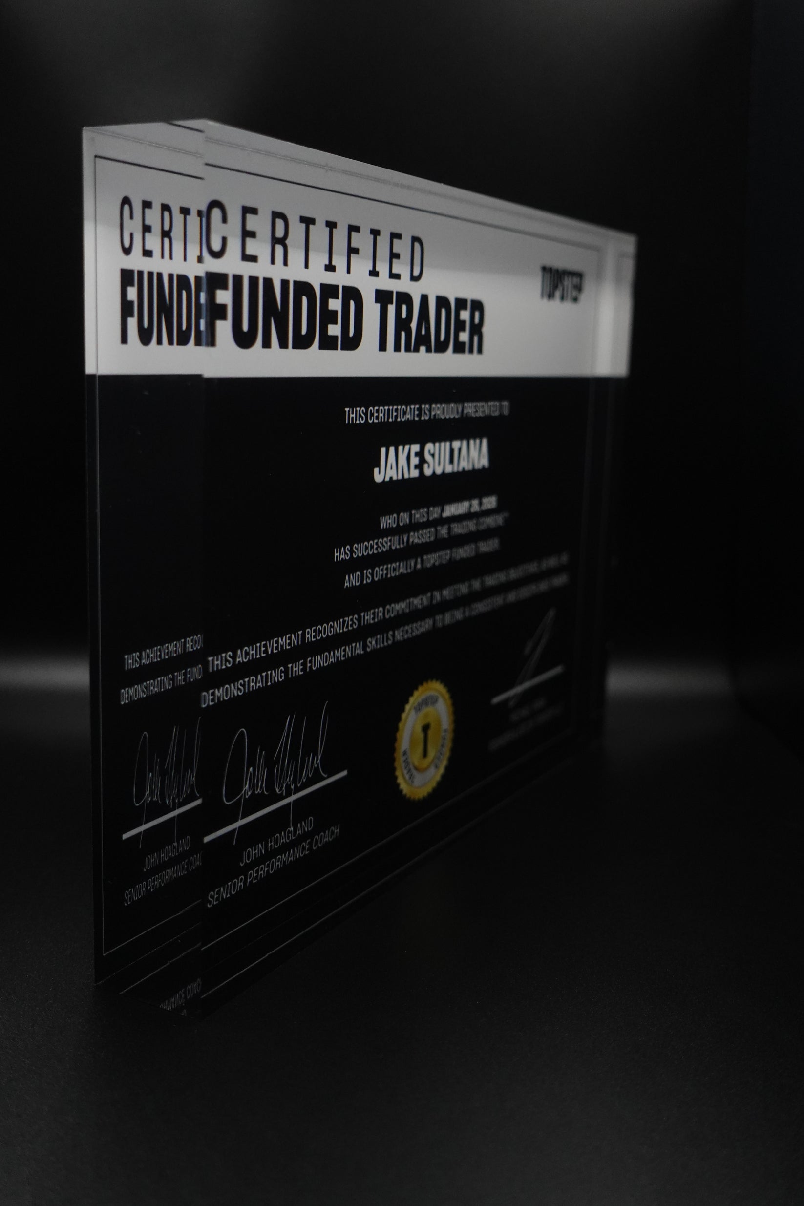 Verified Trader™ | Trading Certificate Plaques
